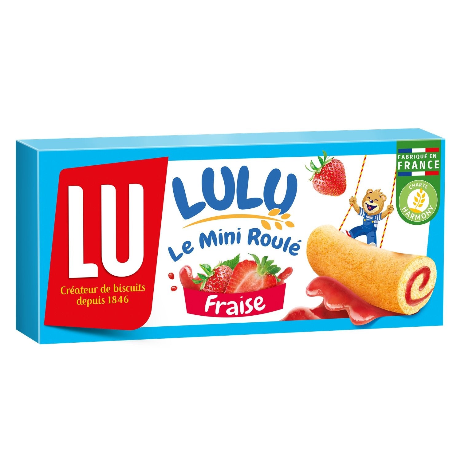 Lu Le Mini Roulé Gâteaux Fourrés à La Fraise 150g 16 Pack J3