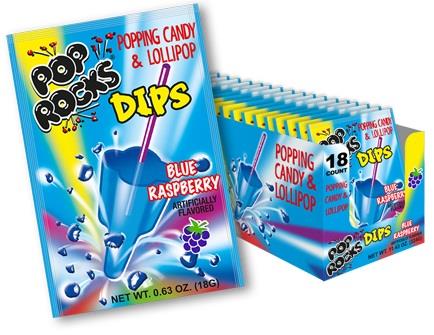 POP ROCKS Dips Blue Raspberry 18g (18 Pack)