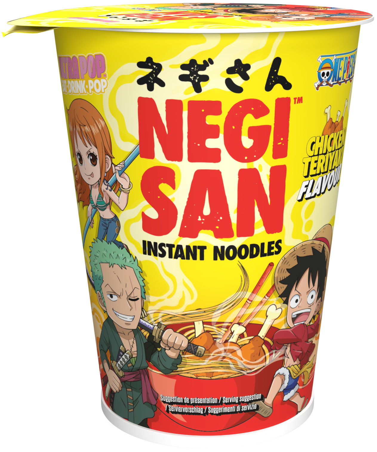 One Piece Luffy / Zoro / Nami Chicken Thaï Instant Noodle Cup 65g (8 p