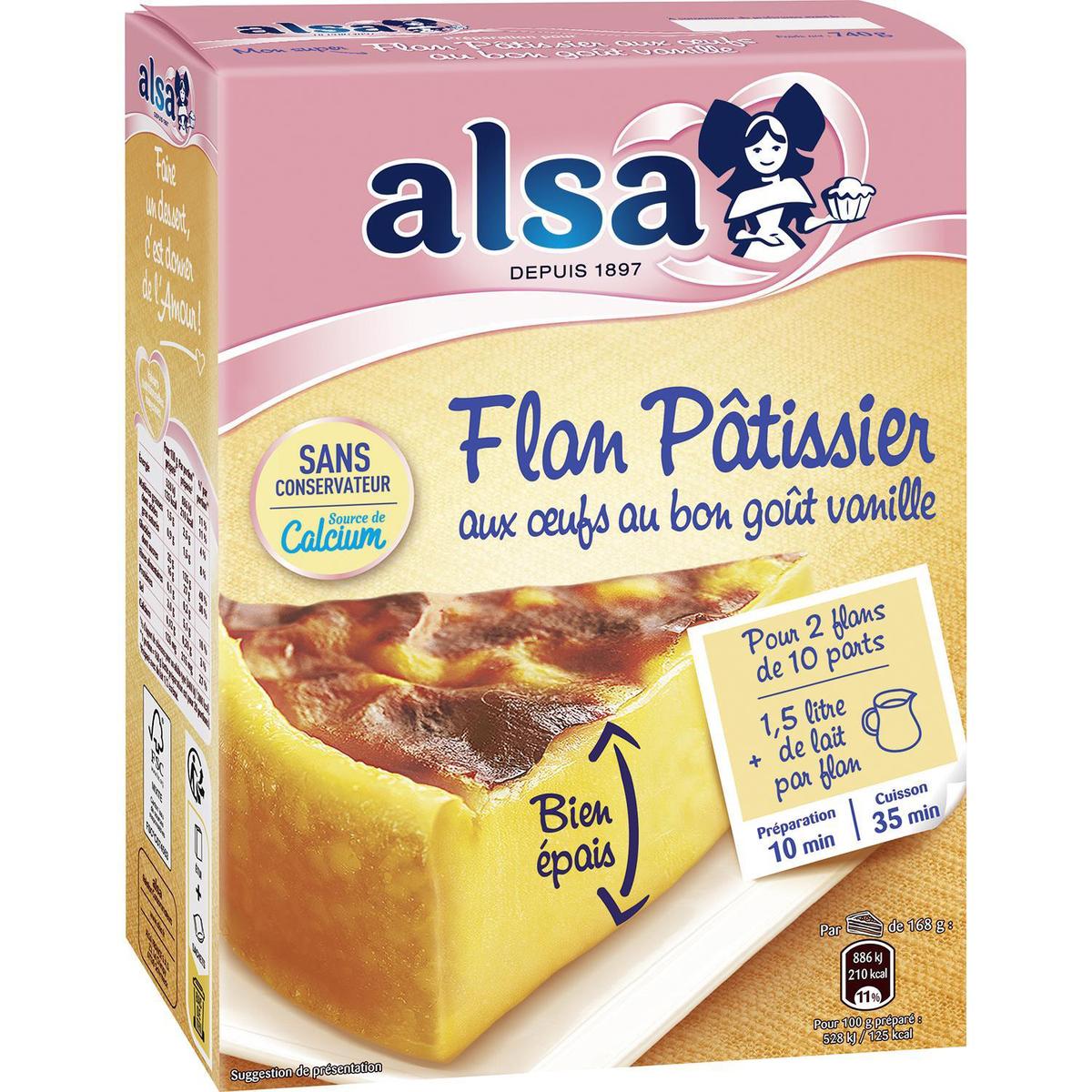 ALSA Flan Pâtissier aux Oeufs au bon goût Vanille 740g (6 pack) - O13
