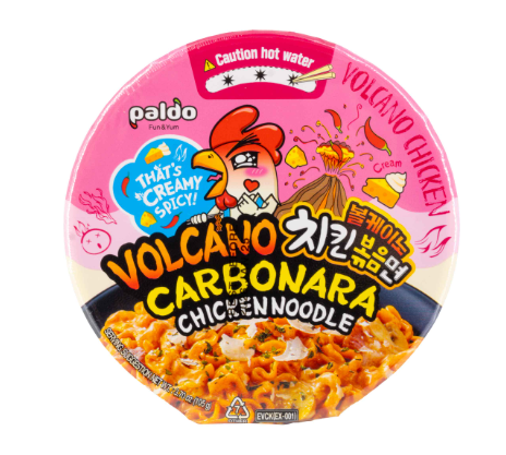 VOLCANO Carbonara Chicken Noodle King Cup 105g (16 Pack) -N2