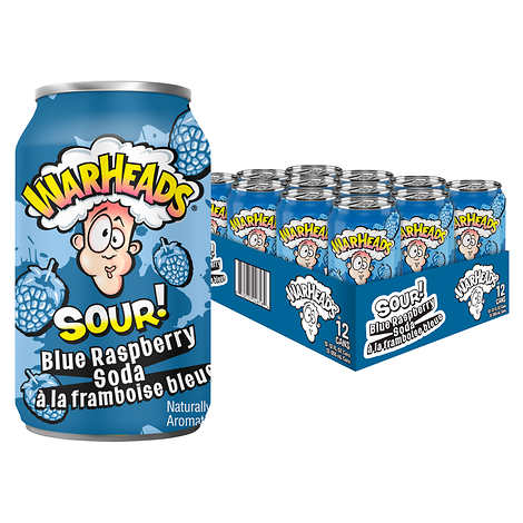 Warheads Blue Raspberry Soda 355 mL (12 Pack) - F0