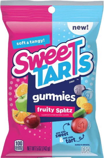 Sweetarts Gummies Fruity Splitz Peg Bag 142 g (12 Pack) - H84