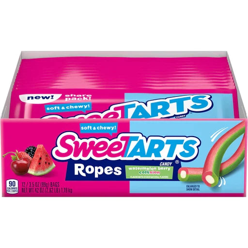 Sweetarts Ropes Watermelon Berry Collision 141 g (12 Pack) - F12 08/20